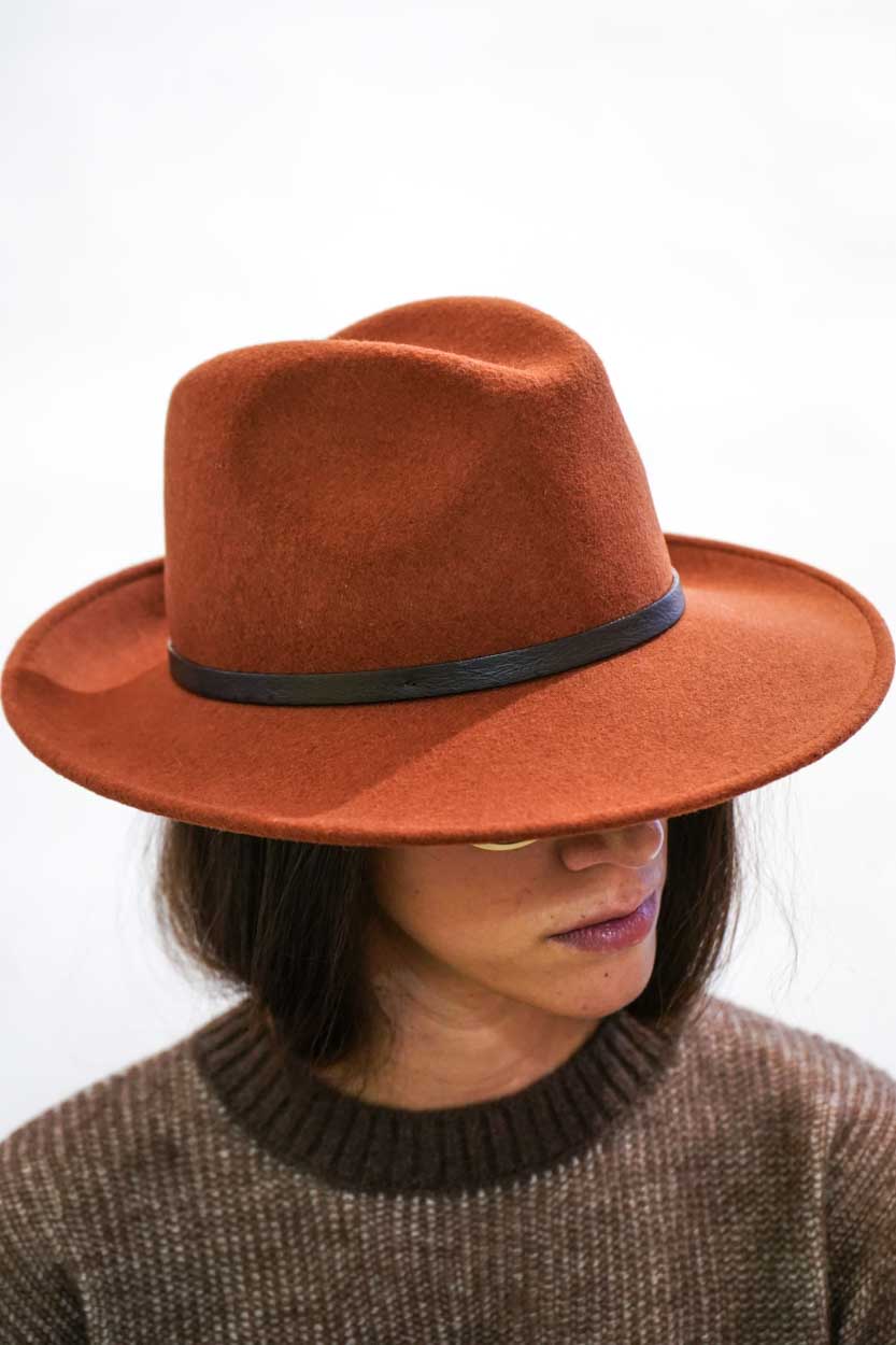 Fedora merino con cinturino e laccio pelle - Alberto Corallo