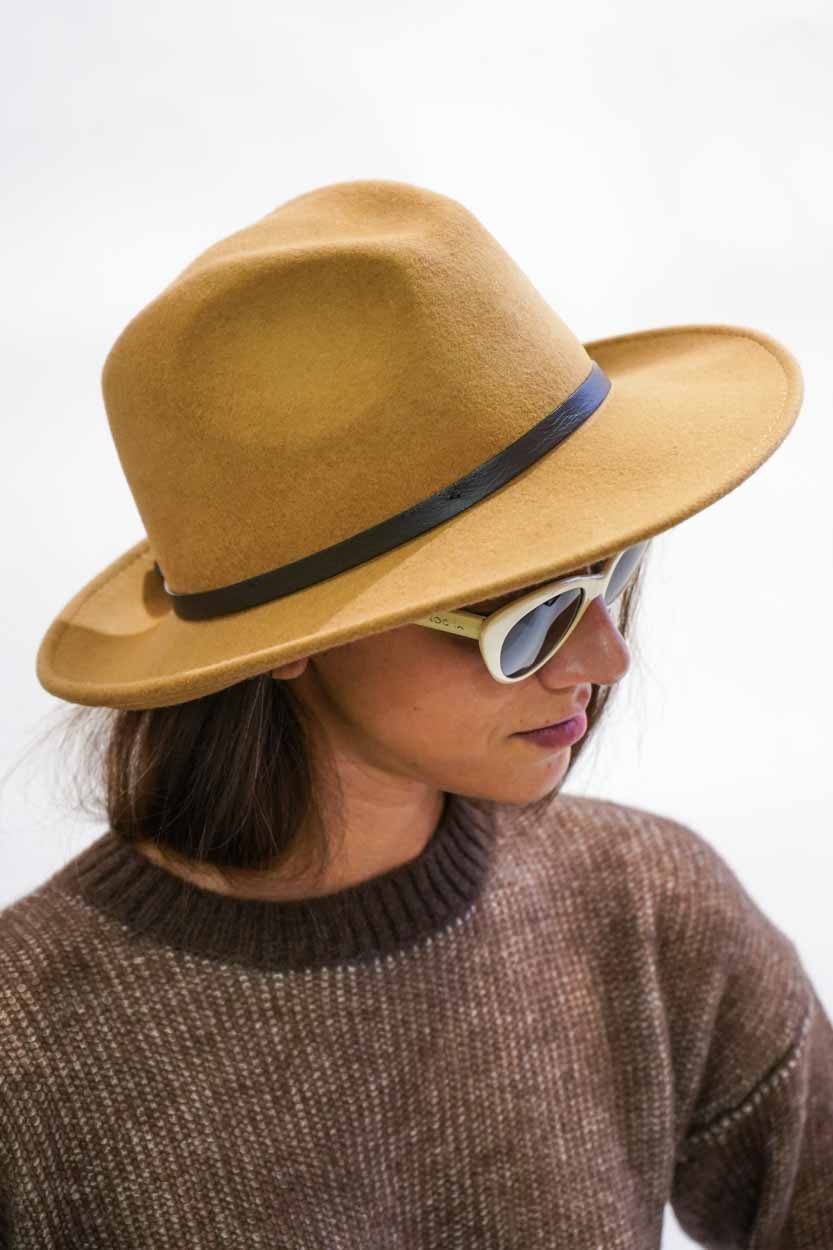 Fedora merino con cinturino e laccio pelle - Alberto Corallo